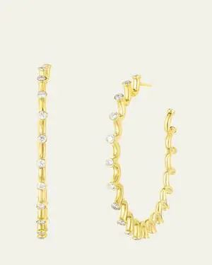 AUDREY C. JEWELS 18k Diamond Hoop Earrings - Gold