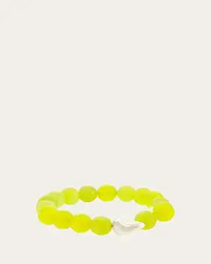 Paige Novick Paige Novick Venus Bracelet With Pearlized Shell Yellow Jade