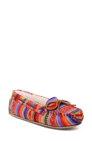 Minnetonka Cally Faux Fur Lined Slipper - Frisco Stripe