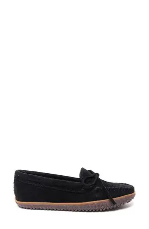 Minnetonka Tie Tread Slipper - Black