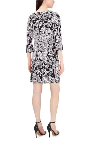 Chaus Paisley Bell Sleeve Shift Dress