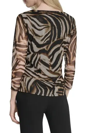 Dkny Mesh Surplice Top