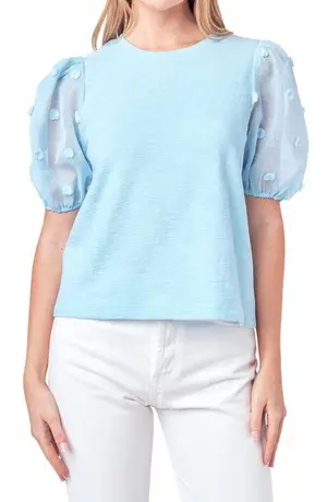 English Factory Embellished Sleeve Top
