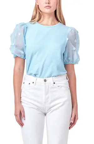English Factory Embellished Sleeve Top