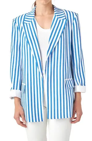 English Factory Striped Blazer