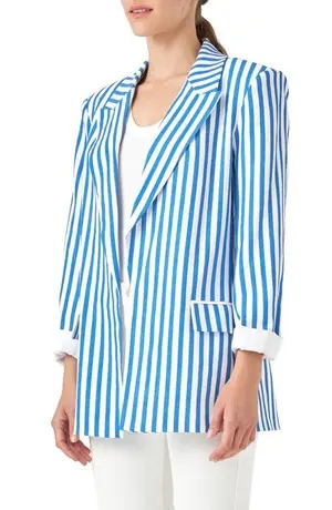 English Factory Striped Blazer