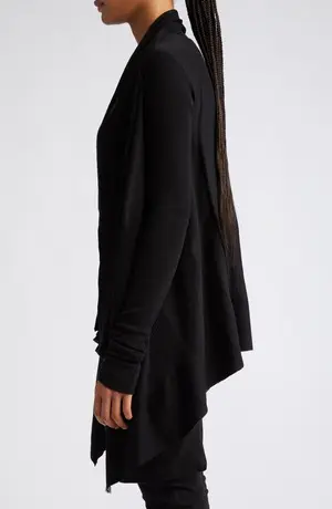 Rick Owens Open Front Waterfall Wool Cardigan