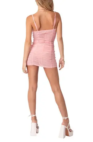 EDIKTED Ruched Mesh Minidress