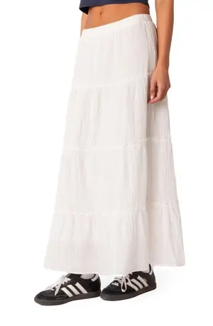 EDIKTED Tiered Cotton Skirt