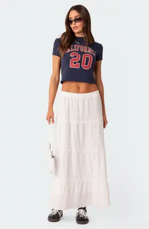 EDIKTED Tiered Cotton Skirt