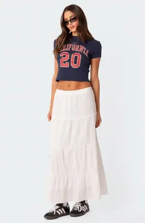 EDIKTED Tiered Cotton Skirt
