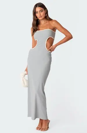 EDIKTED Michelle Cutout Rib Maxi Dress