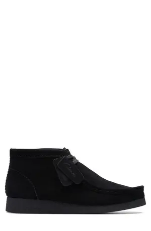 Clarks Wallabee Suede Boots - Black Suede