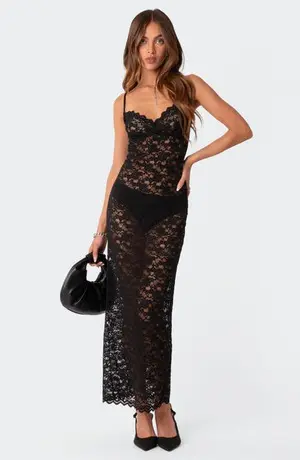 EDIKTED Xandra Sheer Lace Maxi Dress