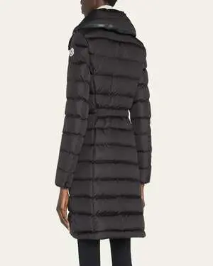 Moncler Flammette Long Puffer Coat - Black