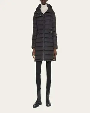 Moncler Flammette Long Puffer Coat - Black