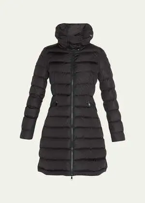 Moncler Flammette Long Puffer Coat - Black