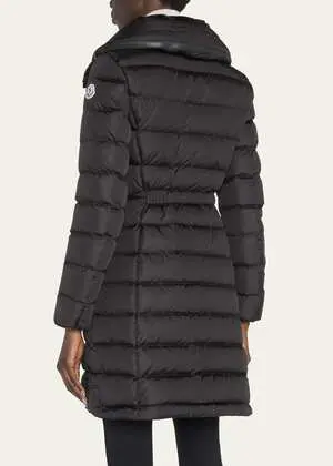 Moncler Flammette Long Puffer Coat - Black