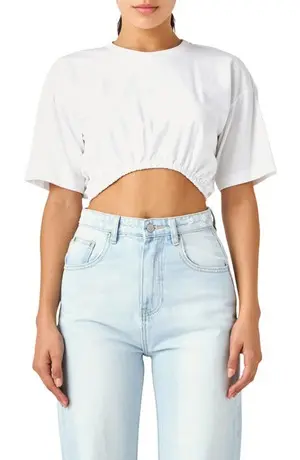Grey Lab Cropped T-shirts For Women