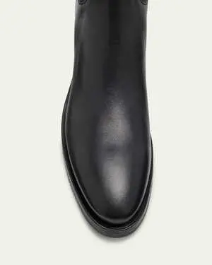 Santoni Leather Mid Boots - Black