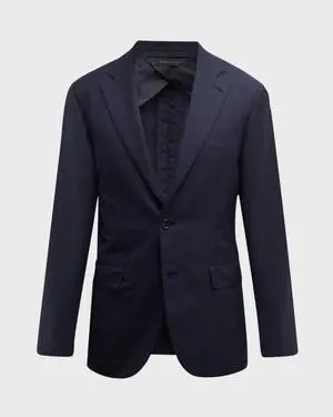 Brioni Apos;s Solid Wool-silk Blazer - Blue
