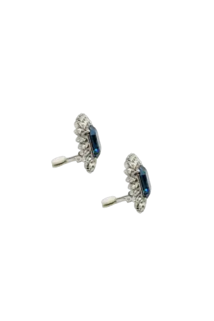KENNETH JAY LANE Sapphire And Crystal Clip On Earrings