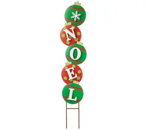 GLITZHOME 42 Metal Noel Ornament Yard Stake - One-color