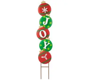 GLITZHOME 42' Metal Joy Ornament Yard Stake - One-color