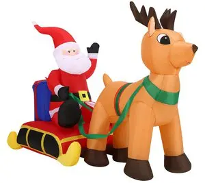 CHRISTMAS TIME 4-ft. Pre-lit Santa In Sleigh In Flatable - One-color