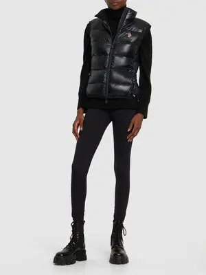 Moncler Stretch Tech & Micro Ripstop Down Vest - Black