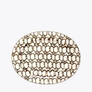 Tory Burch Spongeware Oval Serving Platter - Brown/smoke