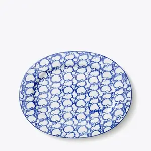 Tory Burch Tory Burch Spongeware Oval Serving Platter Smoke Ring