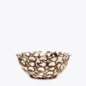 Tory Burch Spongeware Serving Bowl - Brown/smoke Ring