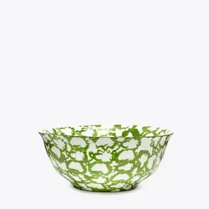 Tory Burch Spongeware Serving Bowl - Green/smoke