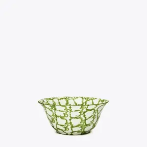Tory Burch Spongeware Small Bowl, Set Of 4 - Green/smoke