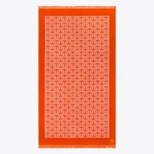 Tory Burch Tory Burch T-Tile Beach Towel Orange/white