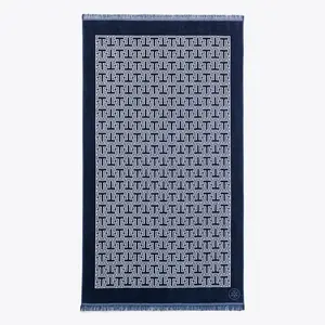 Tory Burch T-tile Beach Towel - Tory Navy/ivory