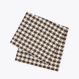 Tory Burch Gingham 70" Square Tablecloth - Brown