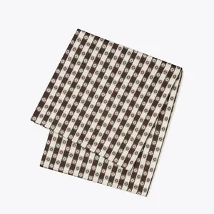 Tory Burch Gingham Tablecloth, 120" X 70 - Brown