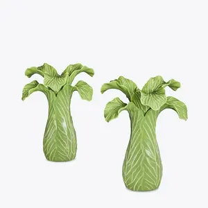 Tory Burch Lettuce Ware Candlestick, Set Of 2 - Green