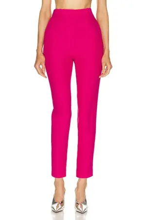 Alexander McQueen High Waisted Cigarette Pant In Fuchsia