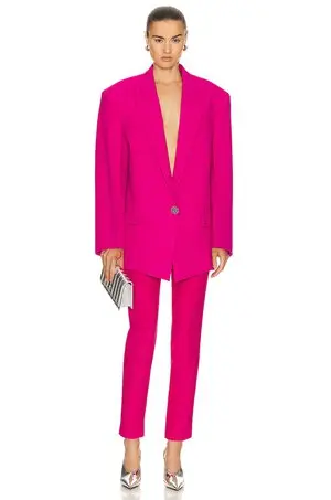 Alexander McQueen High Waisted Cigarette Pant In Fuchsia