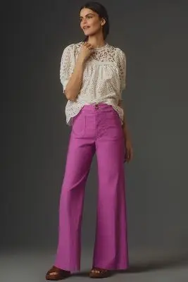 Maeve Maeve Colette Magic Fabric Full-Length Pants Pink