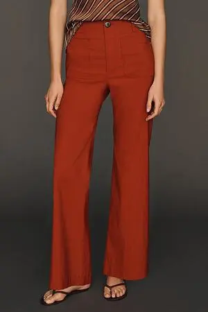 Maeve Colette High-rise Wide-leg Pants - Rythmic Red