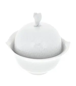 MEISSEN Porcelain Waves Relief Sugar Bowl - White