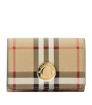 Burberry Check Card Case With Detachable Chain Strap