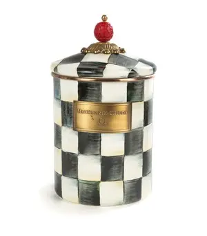 MACKENZIE-CHILDS Medium Courtly Check Canister - Black