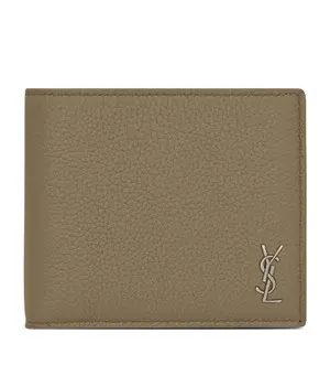 Saint Laurent Leather Wallet - Beige