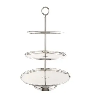 GREGGIO Plated Georgian 3-tier Cake Stand - Silver