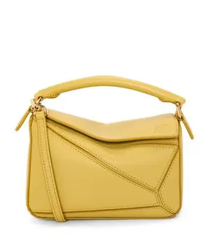 Loewe Loewe Mini Leather Puzzle Top-Handle Bag Yellow